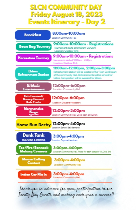 Community Day Itinerary (3) | PosterMyWall