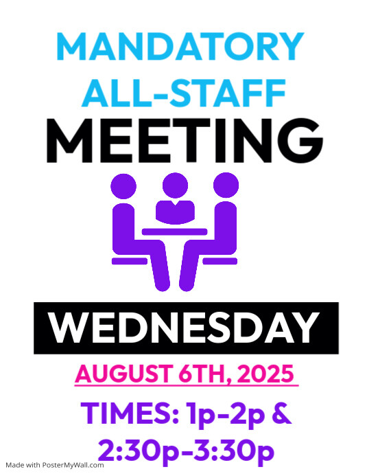 Staff Meeting Notice Communication | PosterMyWall