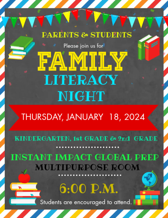 Family Literacy Night Flyer Template | PosterMyWall