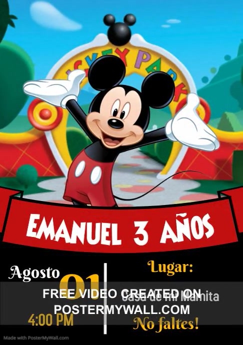 Copia de Mickey Mouse Birthday Invitation | PosterMyWall