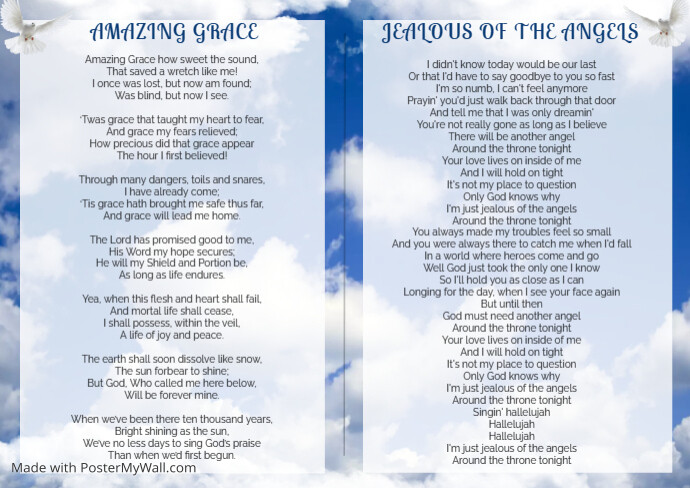 6 - Funeral program - Memories back page | PosterMyWall