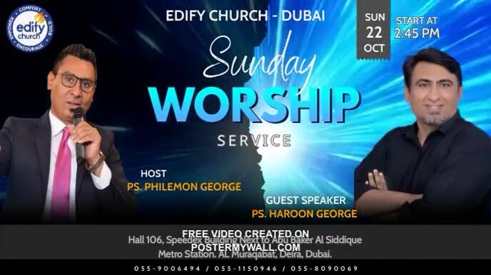 Copy of Sunday - Haroon George - Edify Church Dubai (1) | PosterMyWall