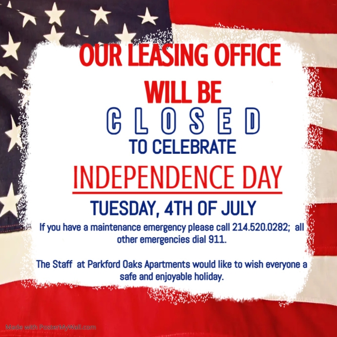 4th of july independence day closing ad (2) | PosterMyWall