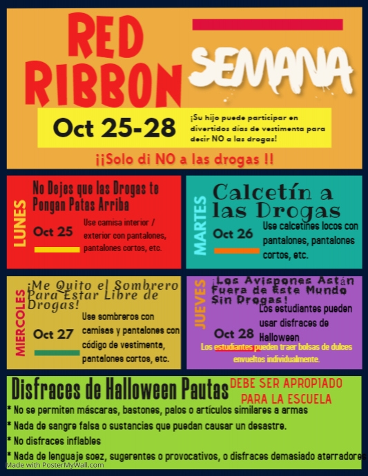 Spanish Red Ribbon Week 2021 | PosterMyWall