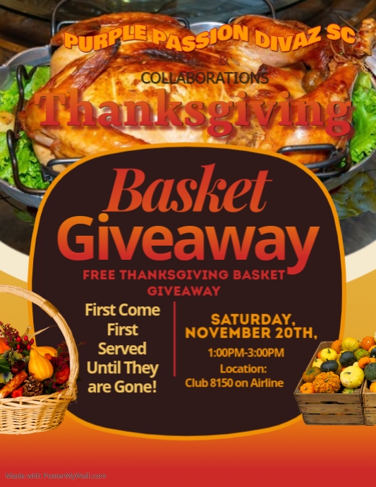 Copy of Thanksgiving Turkey Giveaway Flyer | PosterMyWall