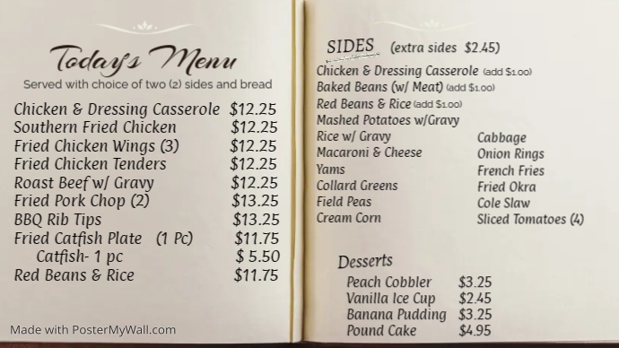 Menu Flyer (1) | PosterMyWall