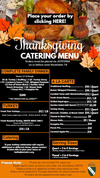 Thanksgiving Menu (1) | PosterMyWall