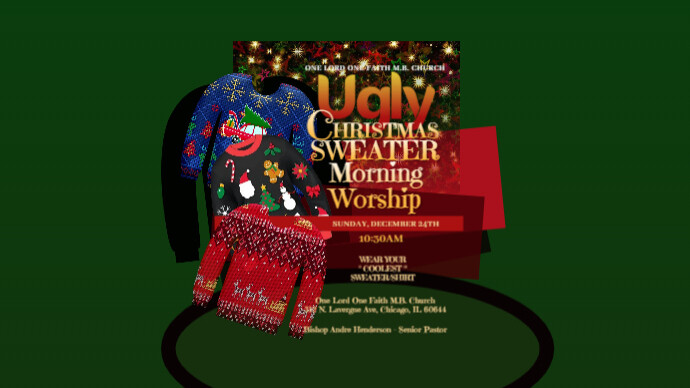 Ugly Christmas Sweater Party Flyer | PosterMyWall