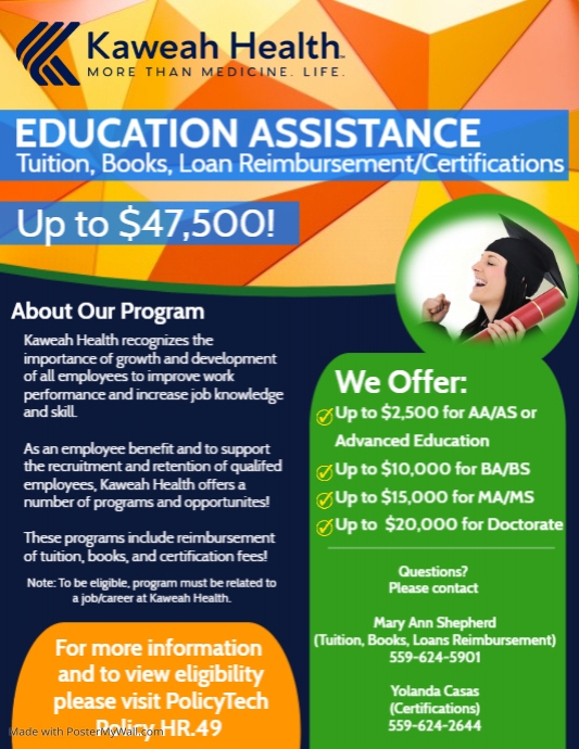 Kaweah-Education Assistance | PosterMyWall