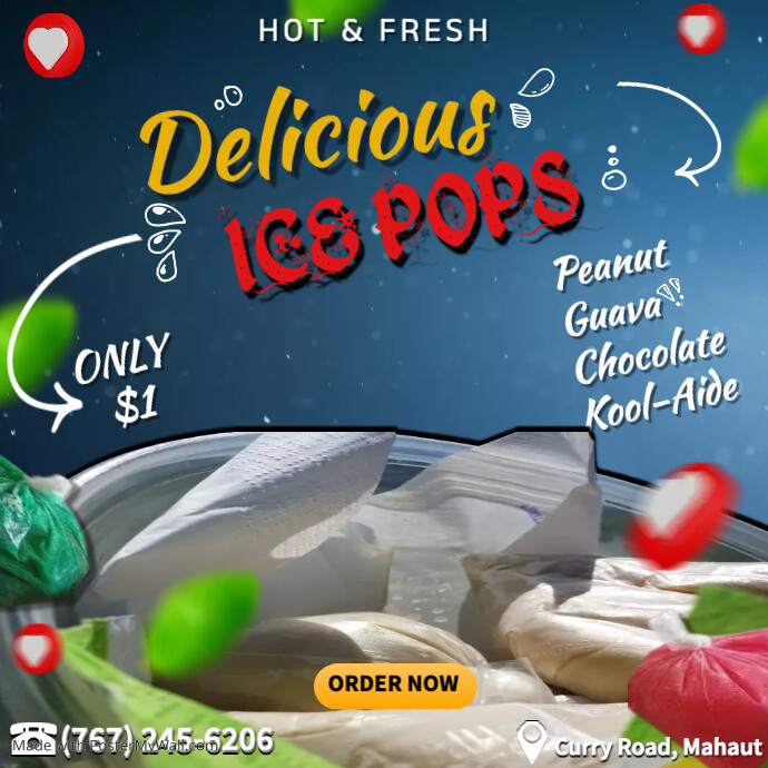 Ice Pop Flyer English | PosterMyWall