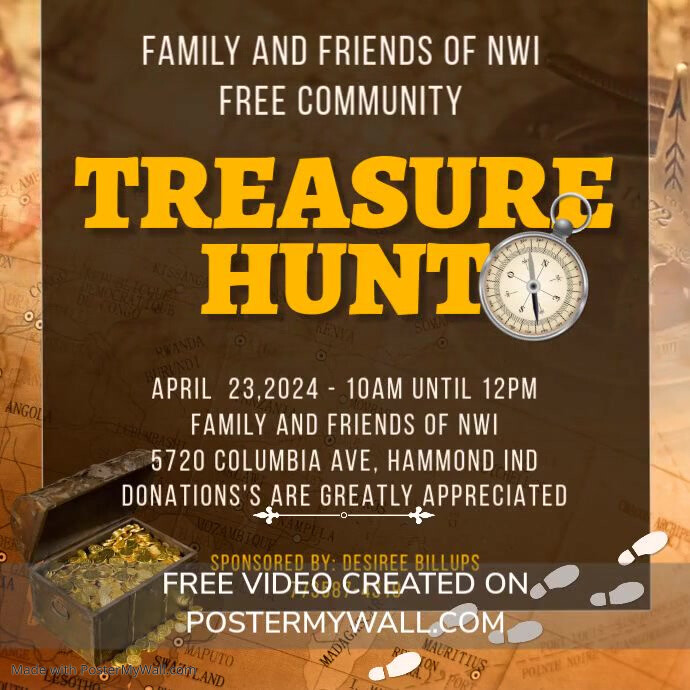 Dark brown treasure hunt design | PosterMyWall