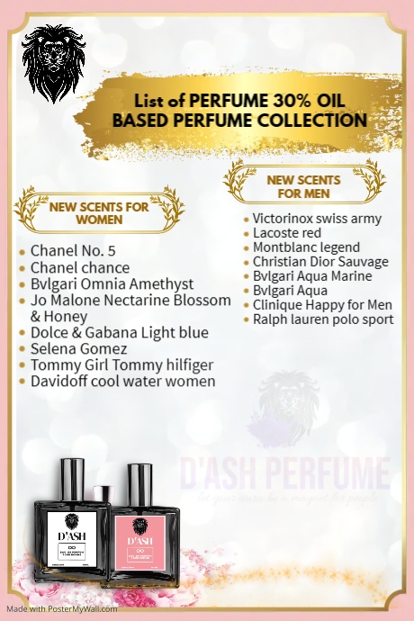 Perfume List | PosterMyWall