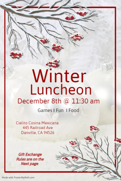 Copy of Winter Luncheon 2023 2nd invite selection | PosterMyWall