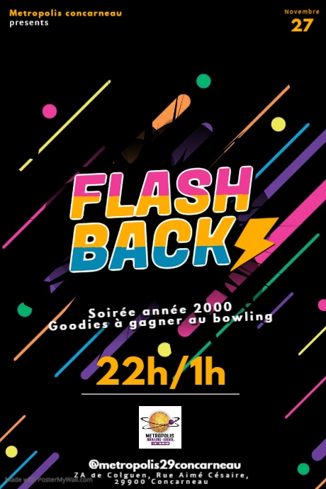 Copie de Flashback retro Party Club Template | PosterMyWall