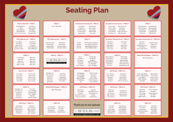 Copy of Seating Plan | PosterMyWall