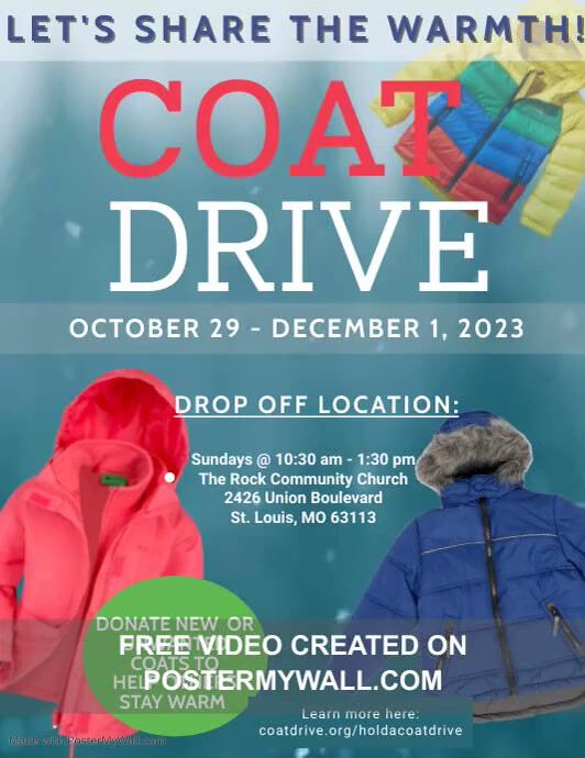 Copy of Coat Drive Charity Square Video | PosterMyWall