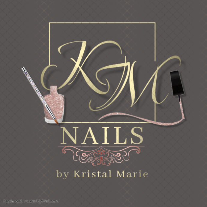 KM NAILS LUXURY LOGO | PosterMyWall