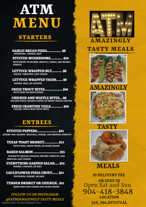 Copy of Food & Beverage Restaurant Menu Template | PosterMyWall