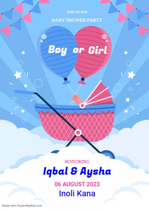 Copy of gender reveal party | PosterMyWall