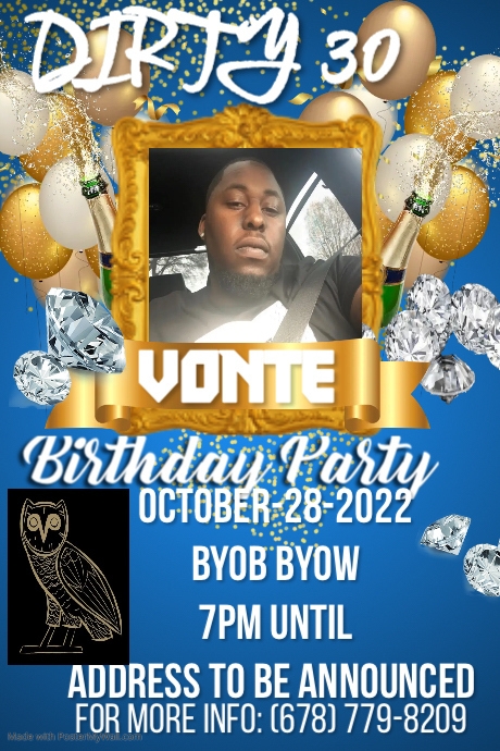 Copy of Birthday Gold & Diamonds Flyer | PosterMyWall