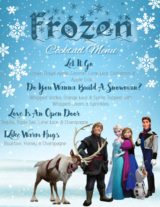 Frozen Cocktail Menu | PosterMyWall