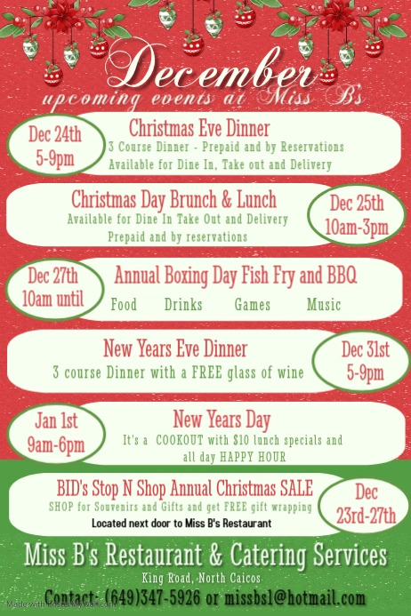 Copy of Copy of December Upcoming Events Calendar | PosterMyWall