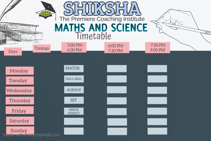 Copy of Copy of Copy of Modern Geometric Landscape School Timetable ...