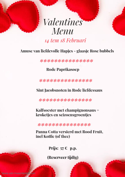 Kopie van Valentines Menu | PosterMyWall