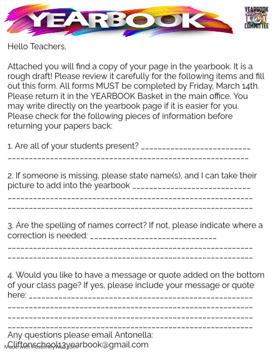Yearbook Final Check Letter | PosterMyWall