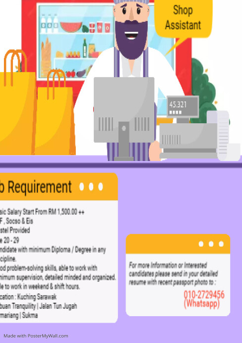 cashier hiring flyers | PosterMyWall