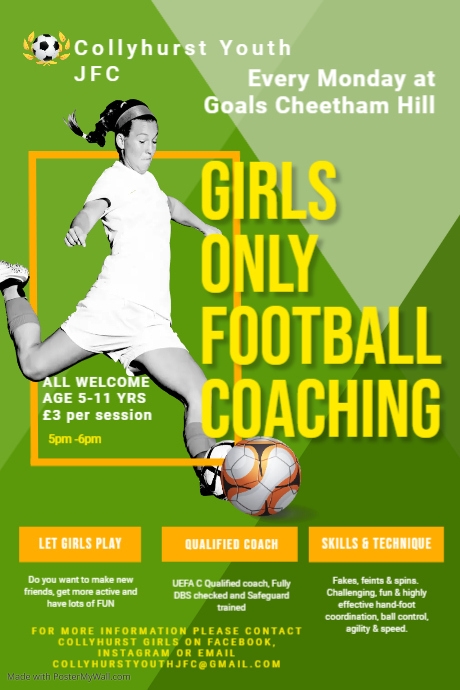 Copy of Green Women's Football Flyer Template | PosterMyWall
