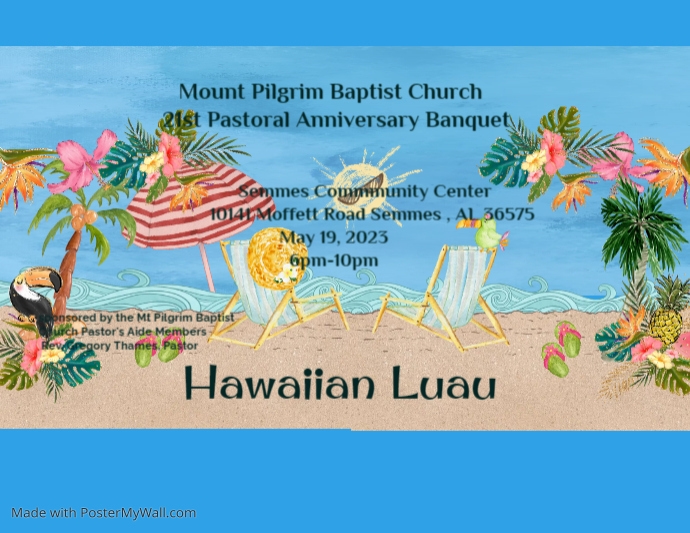 Hawaiian Luau Banner 2x6 Foot Banner (1) | PosterMyWall