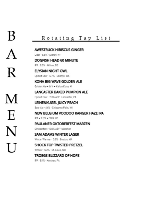 Bar Menu Page 1 | PosterMyWall