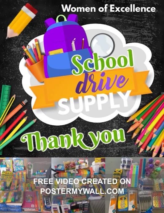 Back to School, School supply drive | PosterMyWall