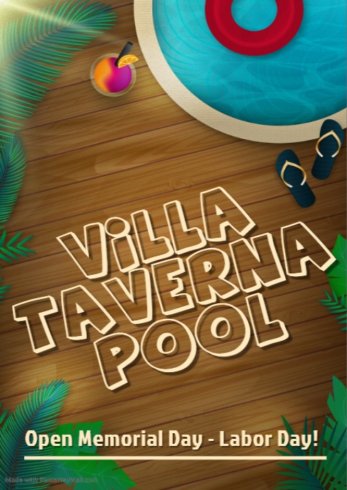 Copy of Genearl Villa Taverna Pool Advert | PosterMyWall