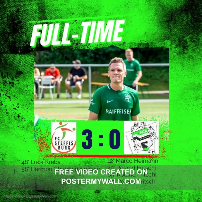 Soccer Football Match Result Full Time | PosterMyWall