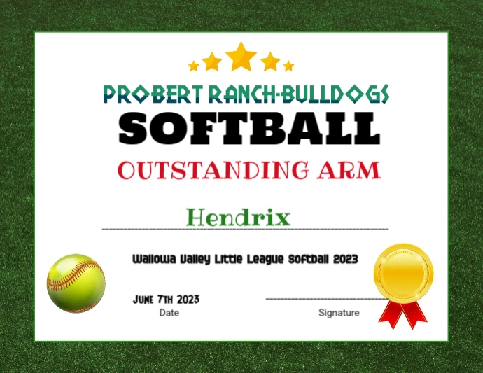 EDITABLE Softball Certificates | PosterMyWall