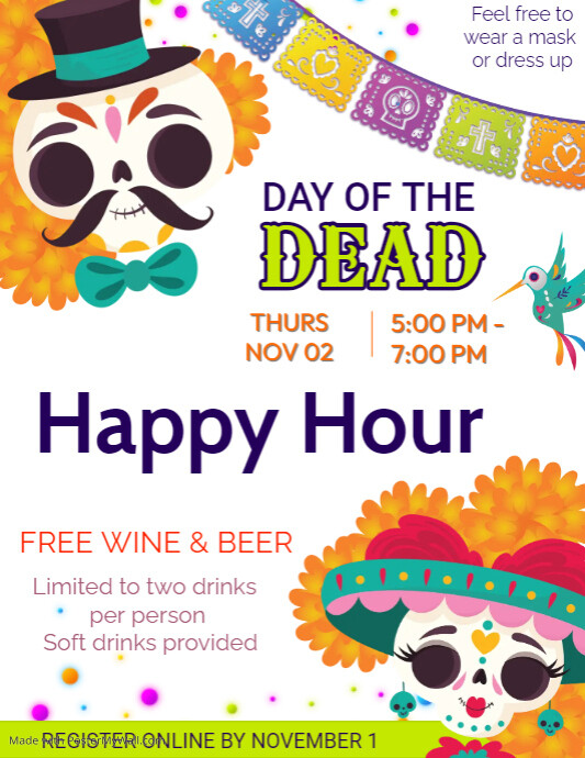 Day Of The Dead Flyer - Dia de los muertos | PosterMyWall