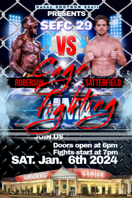 Copy of CAGE FIGHTING ROBERSON VS SATT | PosterMyWall