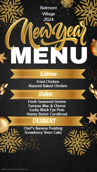 new year, menu, new year menu | PosterMyWall