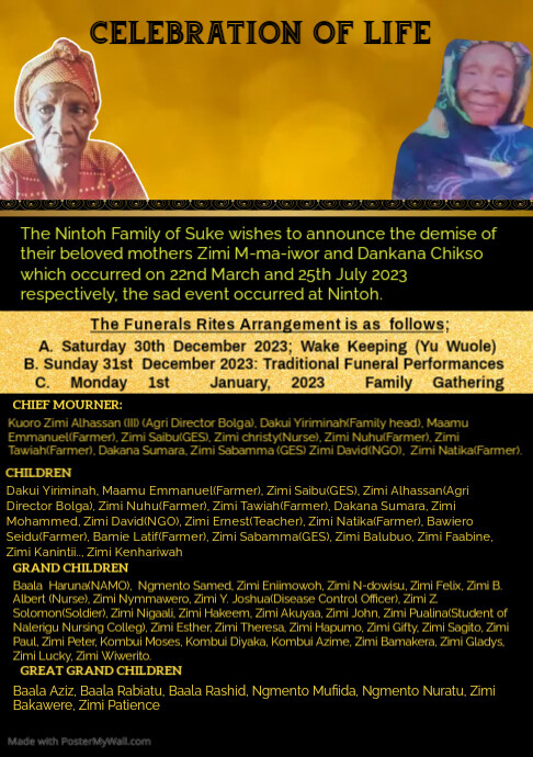 Golden Funeral Announcement Card | PosterMyWall