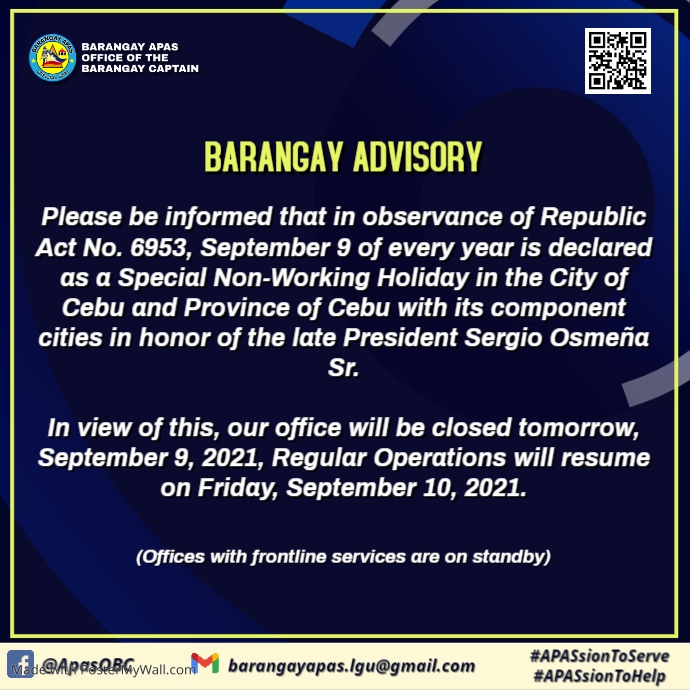 BARANGAY ADVISORY | PosterMyWall