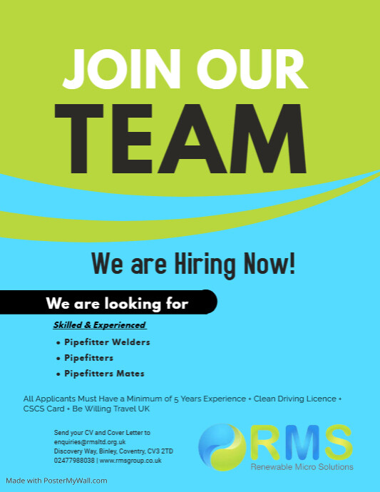 HIRING NOW FLYER TEMPLATE | PosterMyWall