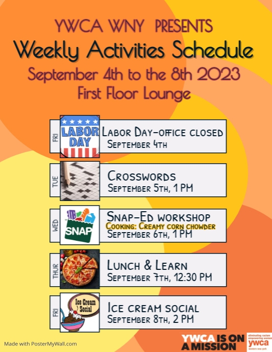 Copy of Weekly Activities Schedule | PosterMyWall