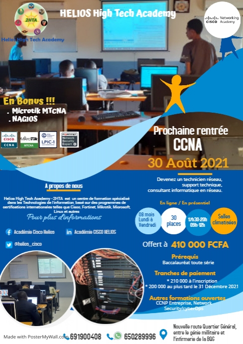 Flyer HELIOS CCNA 30 Aout 2021 | PosterMyWall