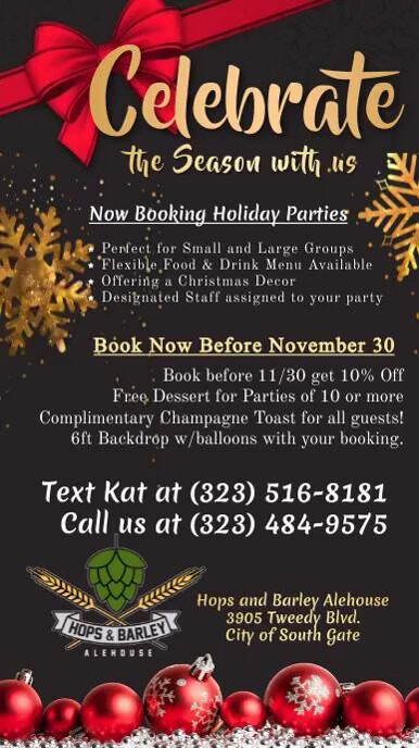 Copy of Holiday Parties Flyer for Hops Version 1 for Instagram Reels ...