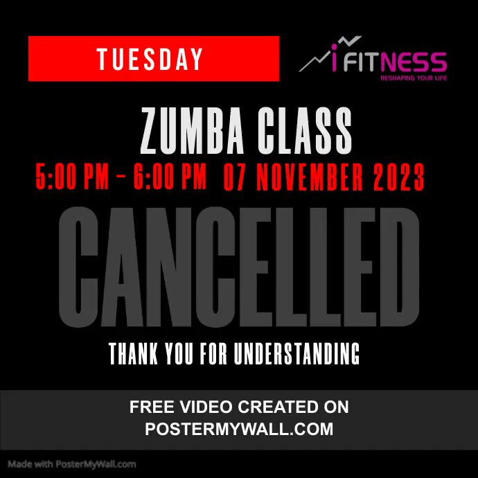 Cancelled Event Notice Social Media video | PosterMyWall