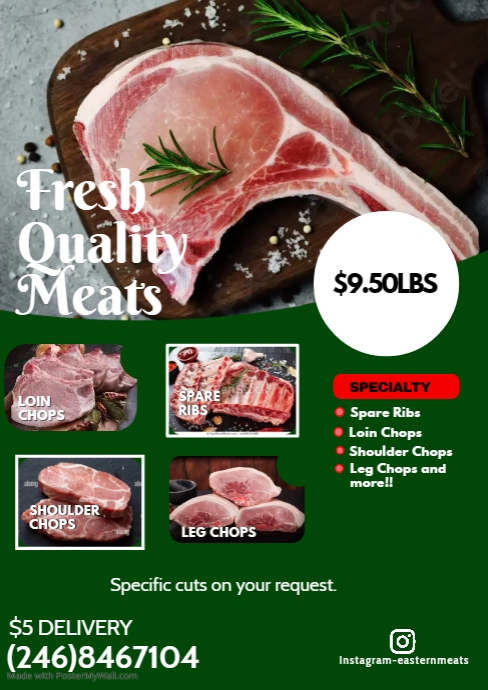 Copy of Fresh meat flyer | PosterMyWall