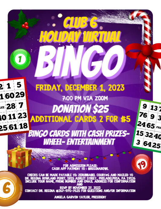 Z6 Bingo Night Fundraiser Flyer | PosterMyWall