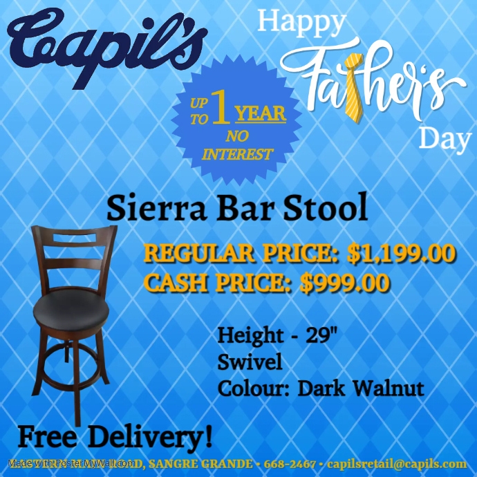 Father's Day Sierra Bar Stool | PosterMyWall